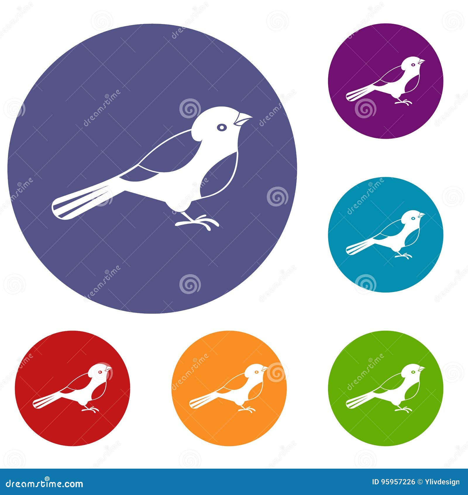 Bird icons set stock vector. Illustration of nature, green - 95957226