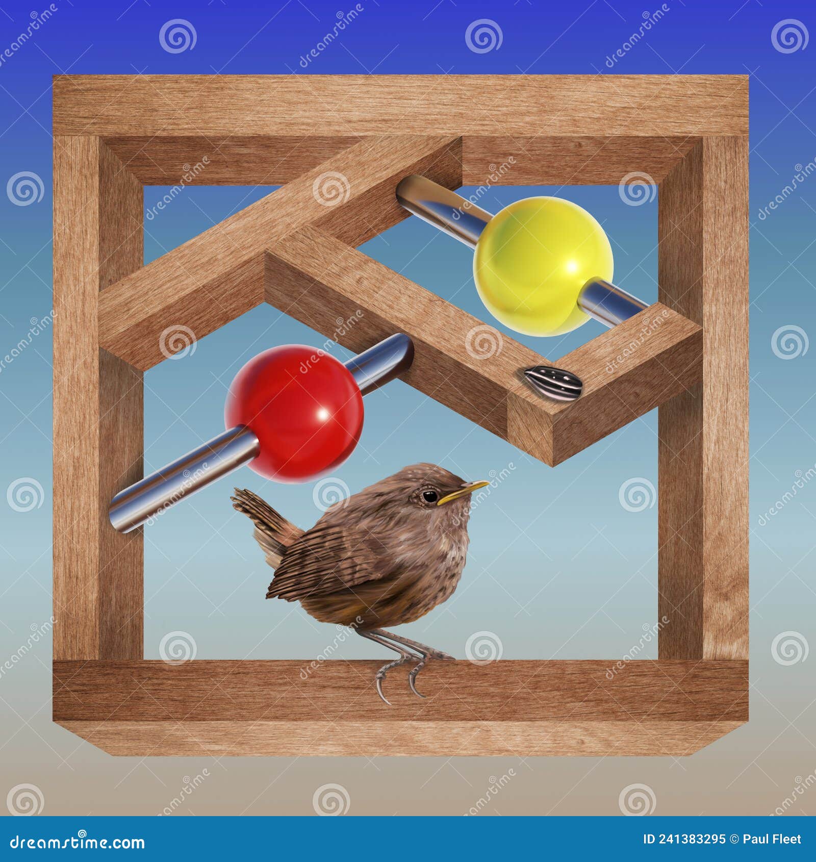 Bird on an Impossible Structure Stock Image - Image of structure ...