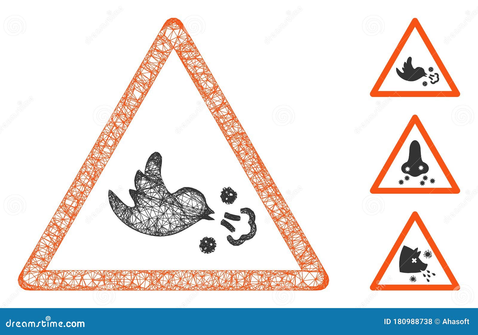 Bird Influenza Warning Polygonal Web Vector Mesh Illustration Stock ...