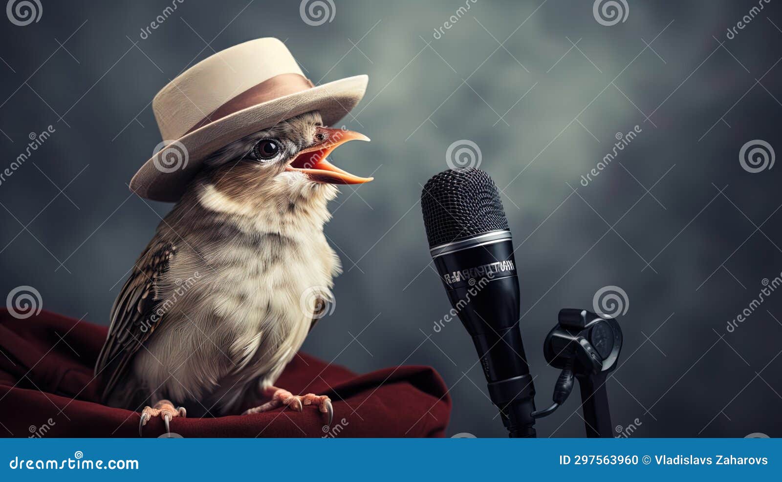 A Bird in a Journalistic Hat Holding a Microphone and Asking Questions ...