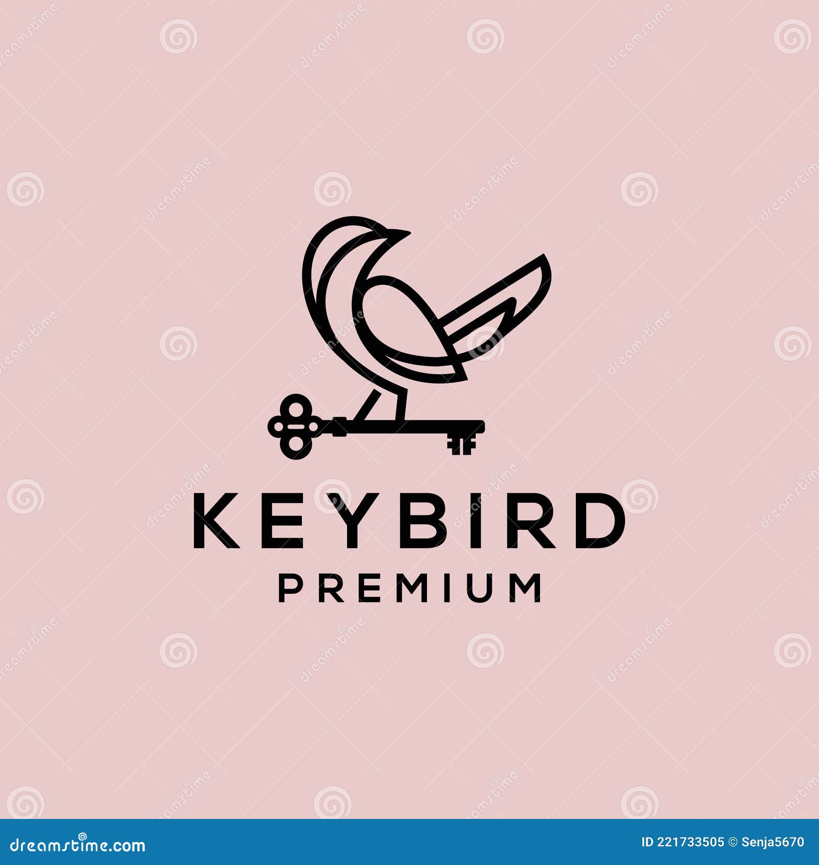 The bird with key stock vector. Illustration of banner - 221733505