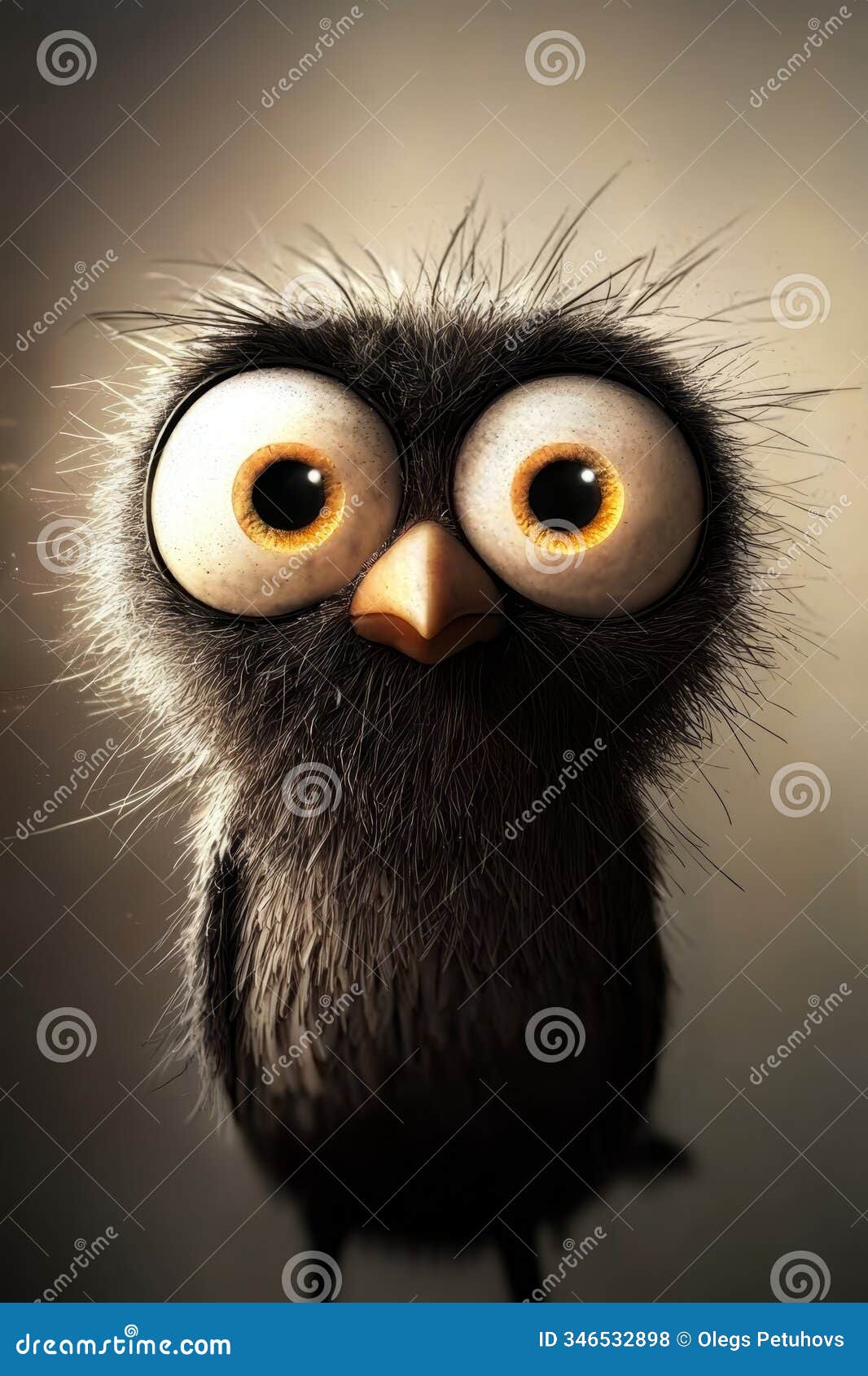A Bird with Large, Expressive Eyes and an Peculiar Expression, Set ...