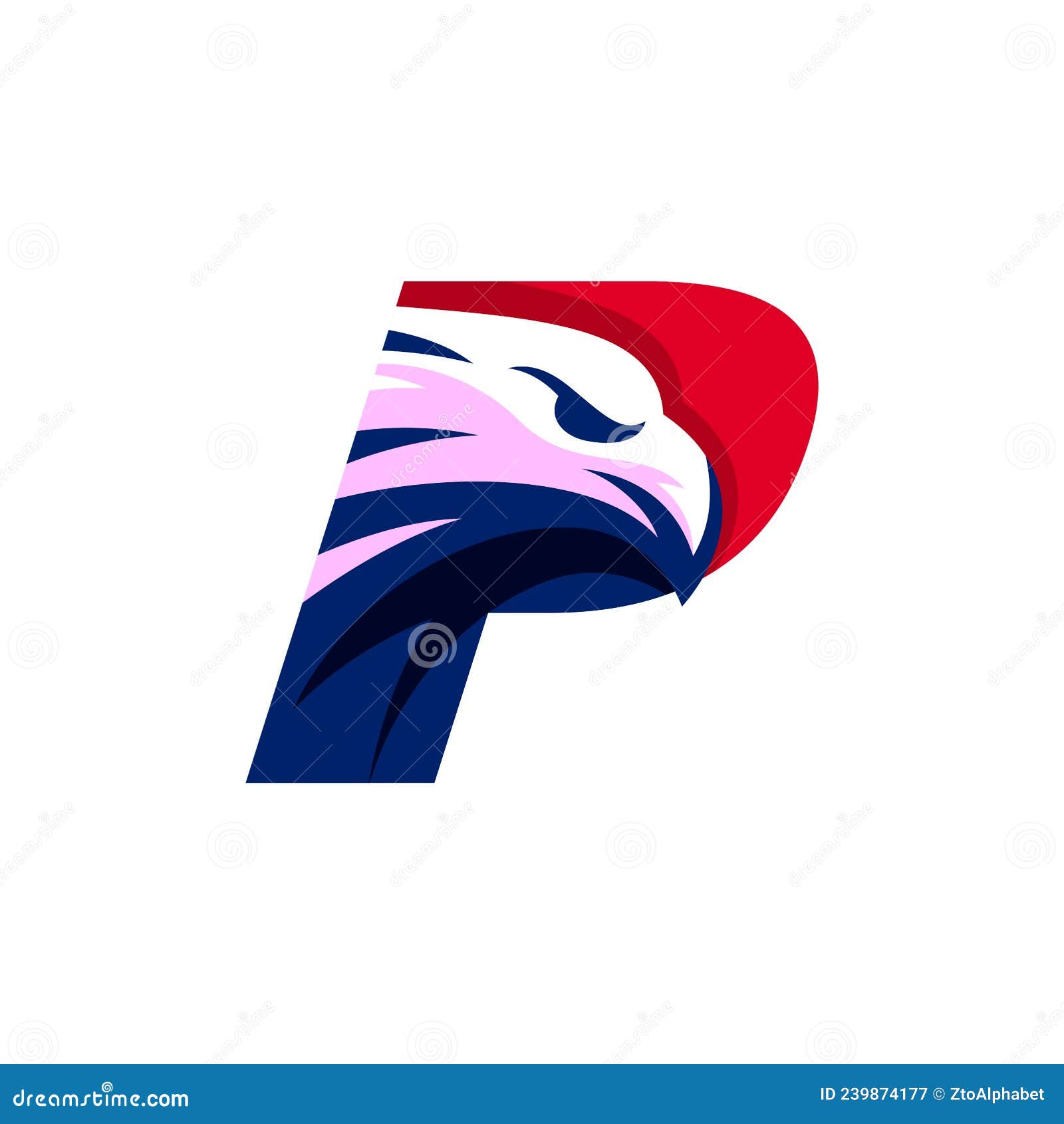 Bird Letter P Eagle Logo Template Stock Vector - Illustration of hunter ...