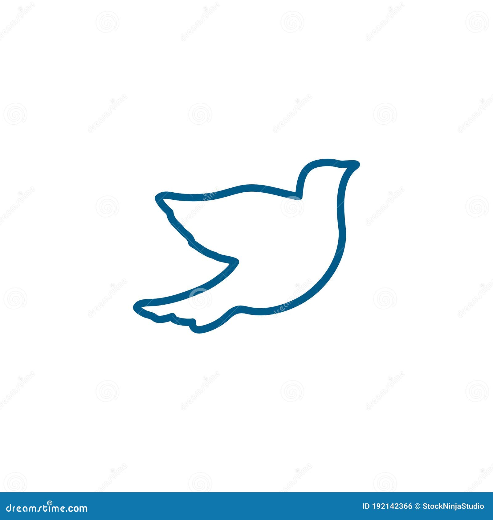 Bird Line Blue Icon on White Background. Blue Flat Style Vector ...