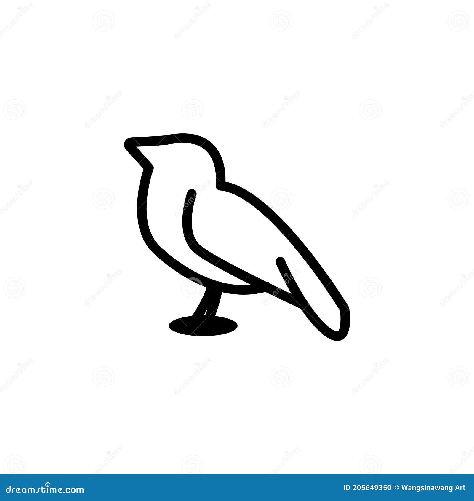 Bird Line Icon Vector Illustration Stock Vector - Illustration of ...