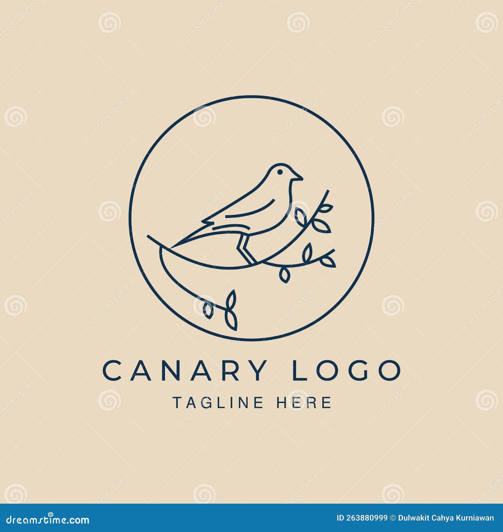 Bird Linear Logo, Icon and Symbol, with Emblem Illustration Design ...