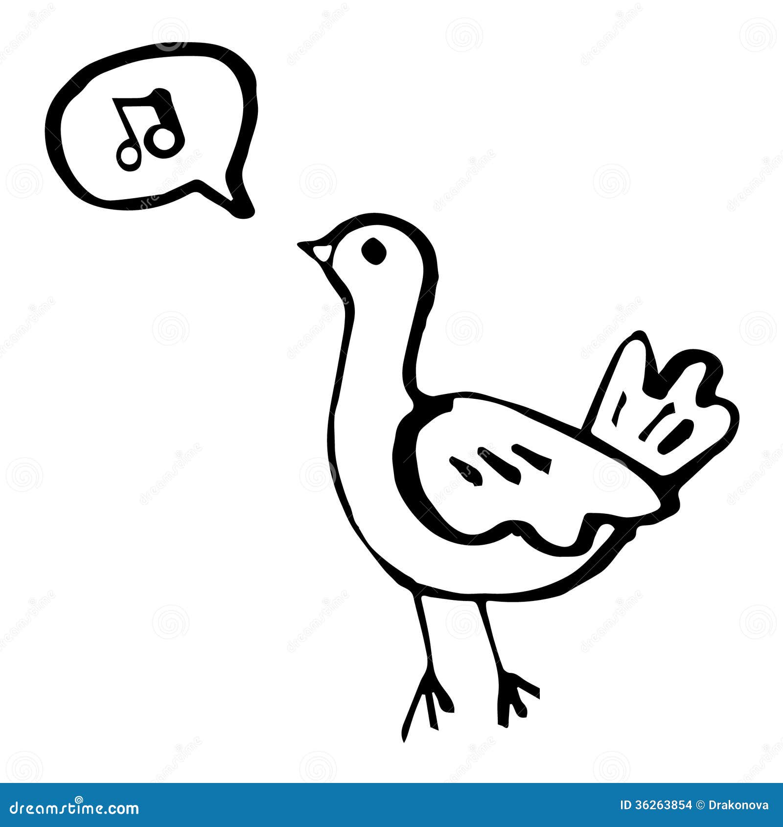 Bird stock vector. Illustration of character, singing - 36263854