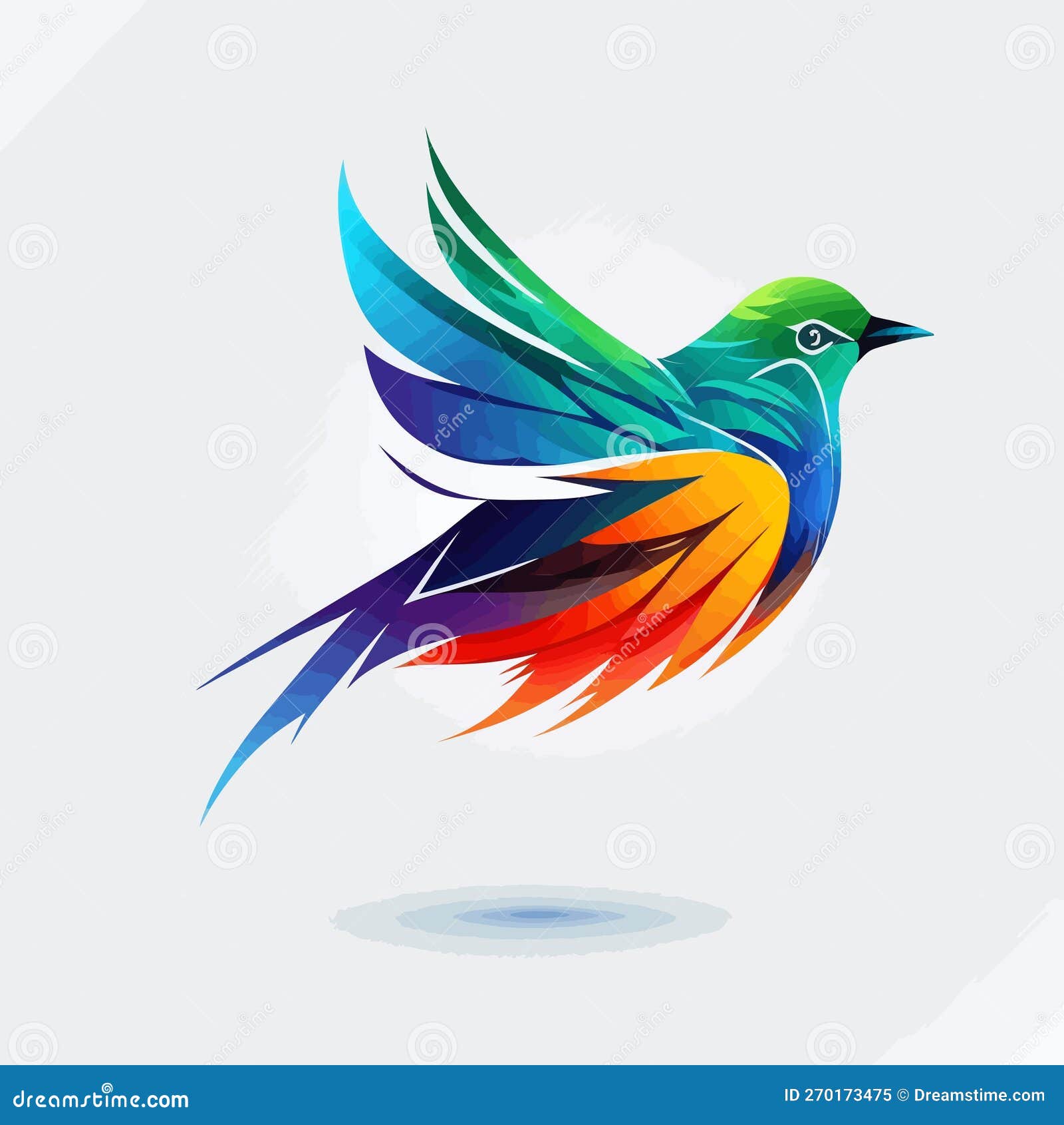 Bird Logo Abstract Design. Vector Illustration on a Light Background ...