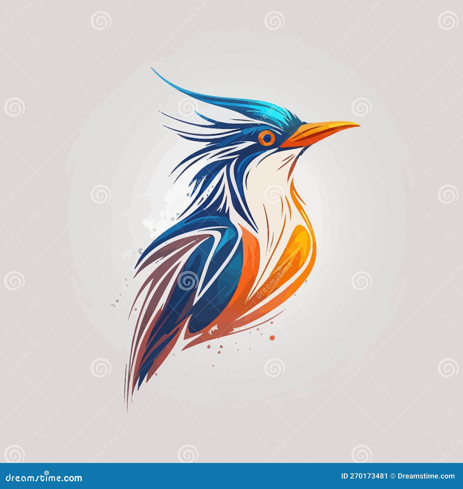 Bird Logo Abstract Design. Vector Illustration on a Light Background ...