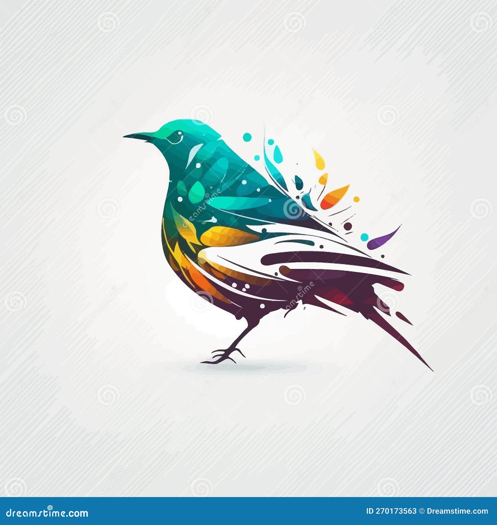 Bird Logo Abstract Design. Vector Illustration on a Light Background ...