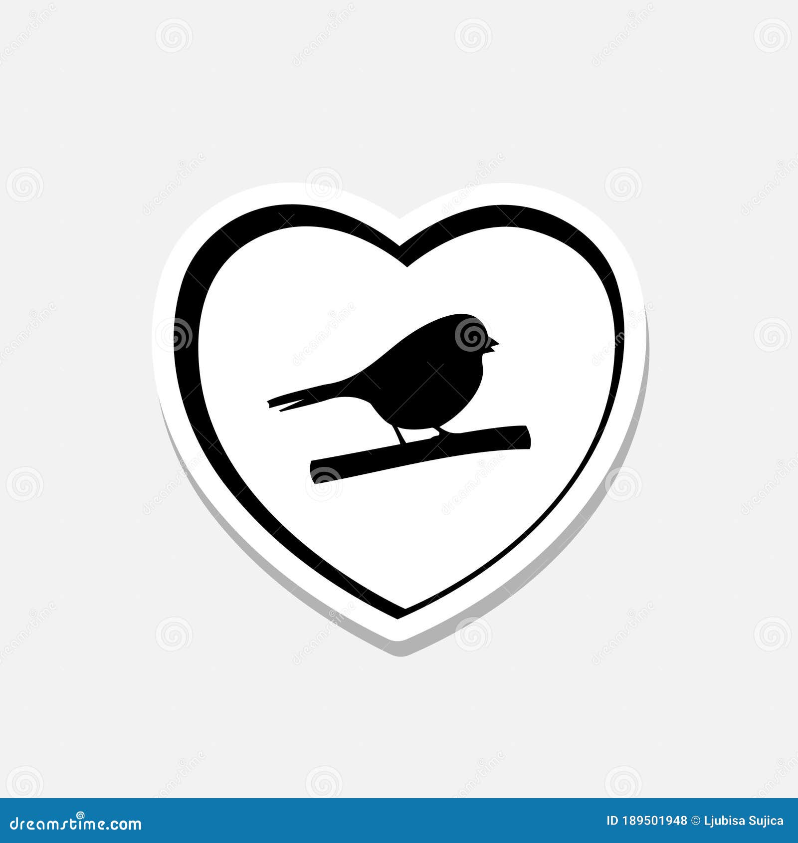 Bird Logo Sticker Design Isolated on Gray Background Stock Vector ...