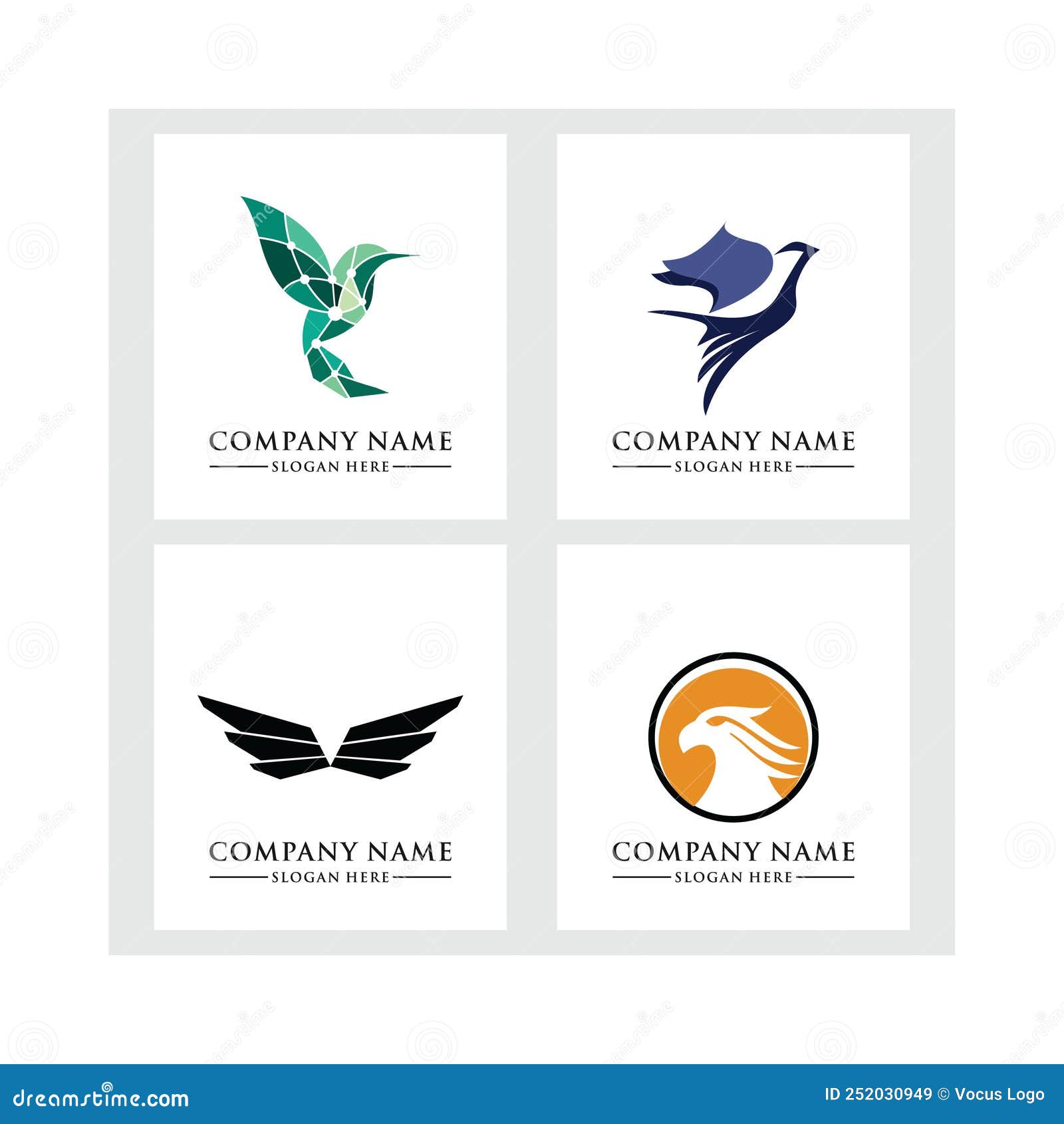 Bird Logo Template stock vector. Illustration of abstract - 252030949