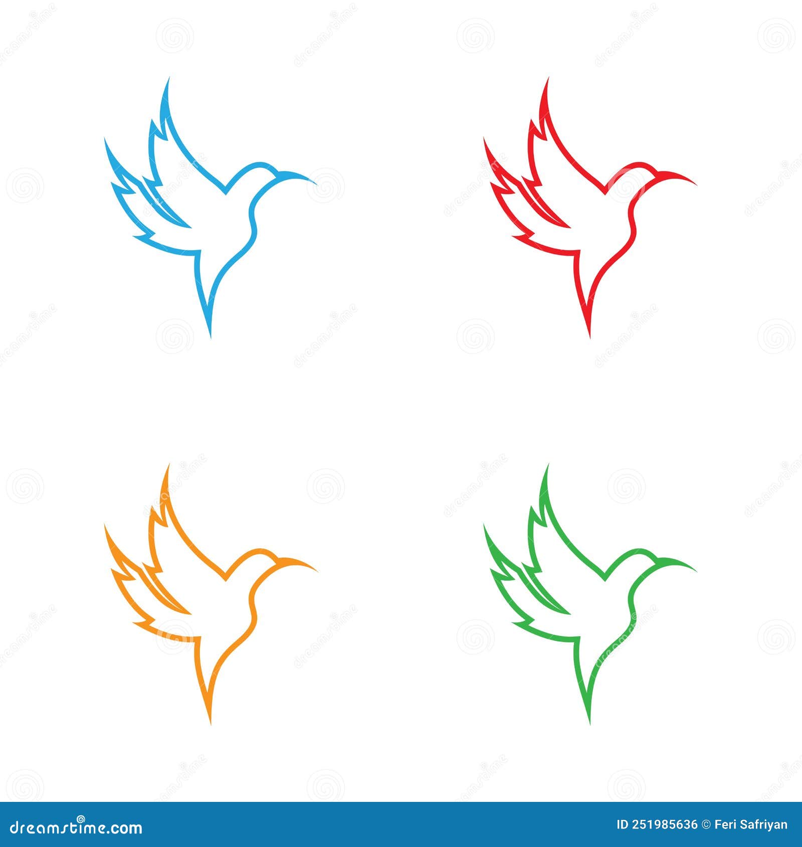 Bird logo vector icon set stock vector. Illustration of forest - 251985636