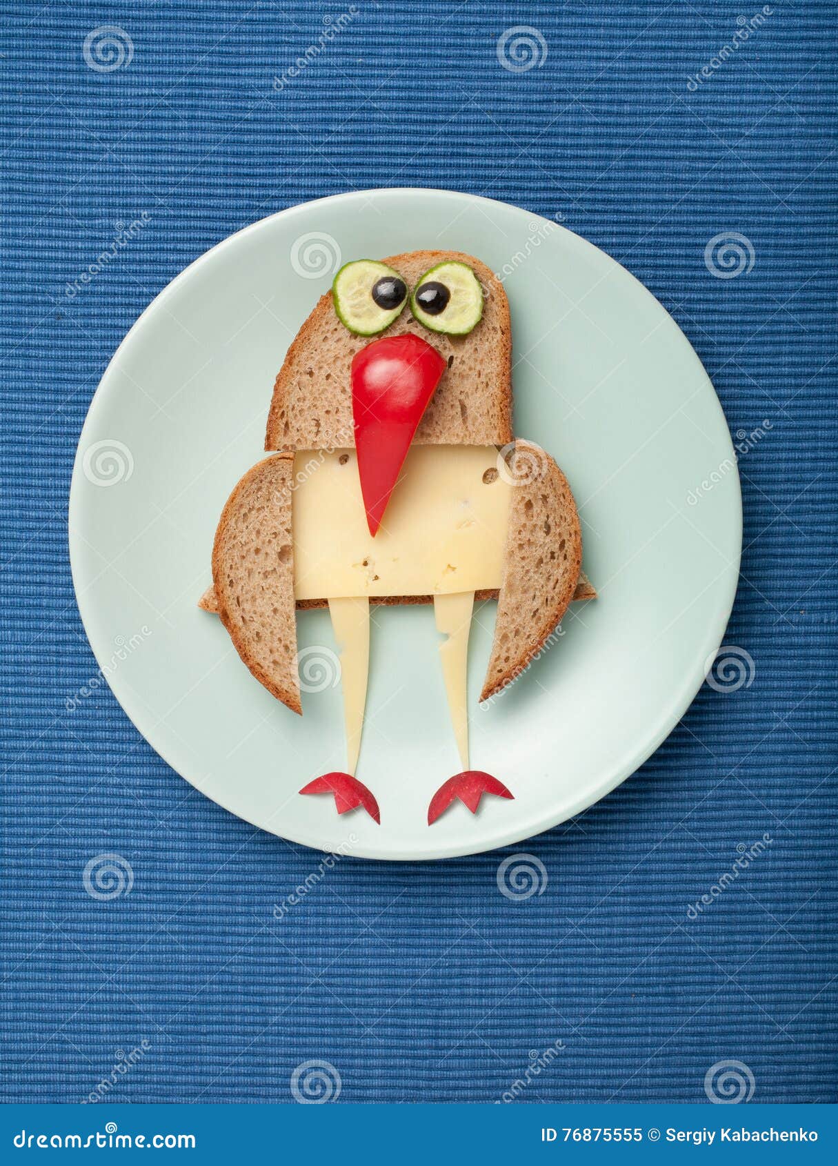 Bird Made of Bread and Cheese Stock Image - Image of happy, pepper ...