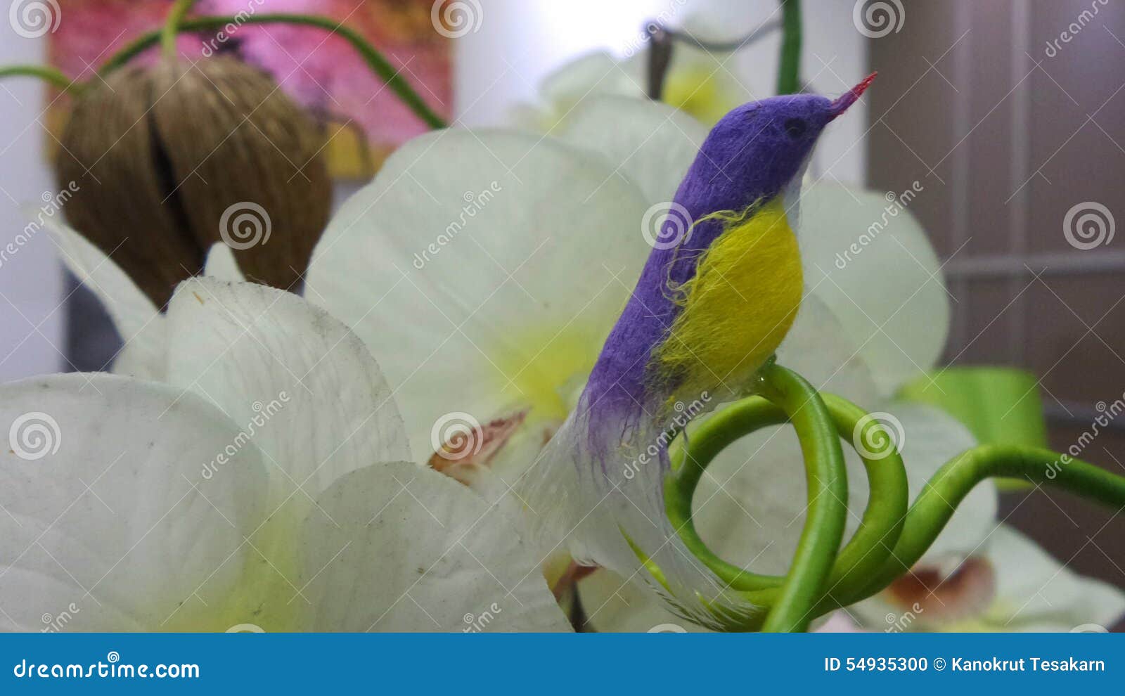 Bird Made from Coloured Silk Cocoon Stock Photo - Image of coloured ...