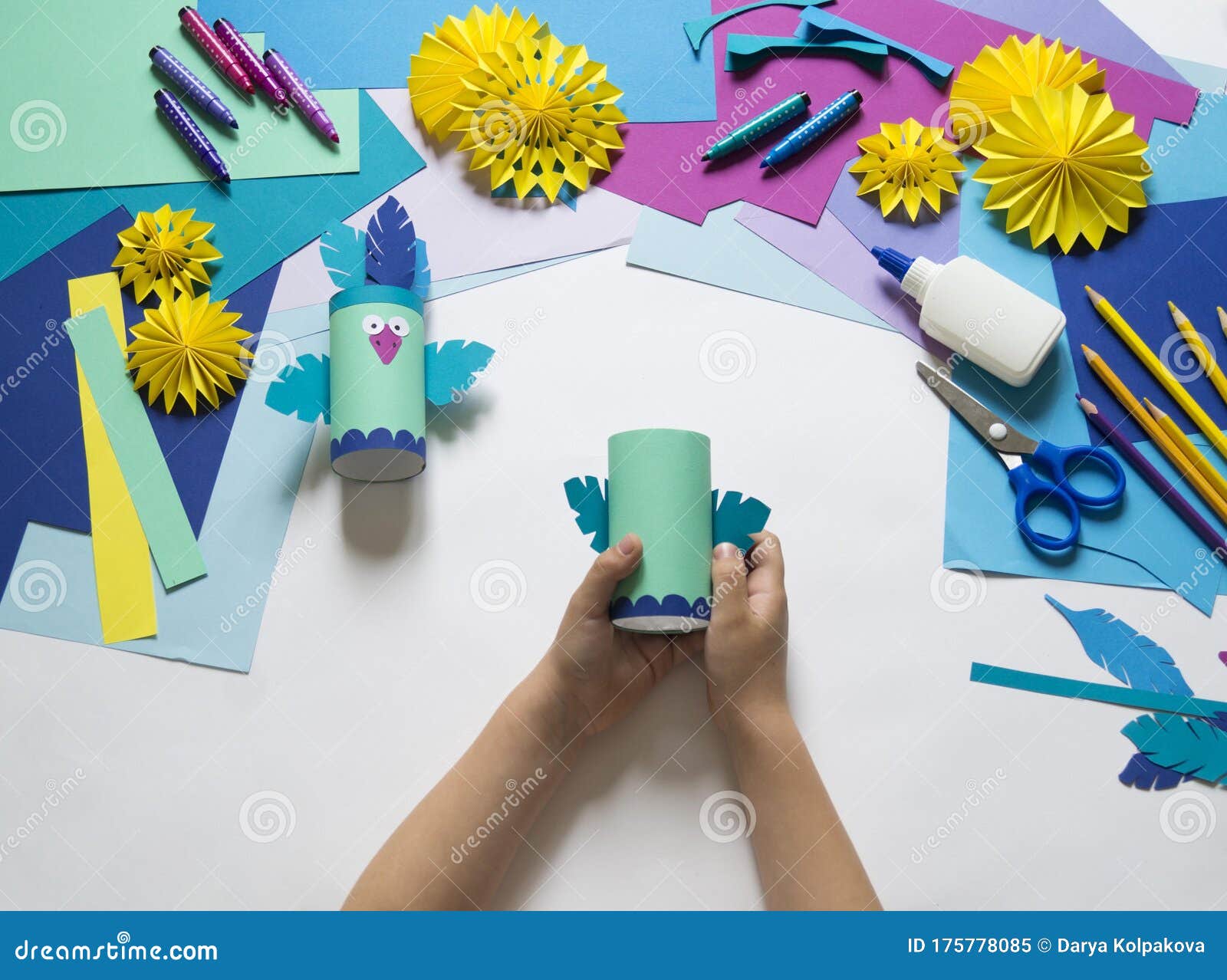 A Bird Made of Paper. Blue Bird Stock Image - Image of decoration, gift ...