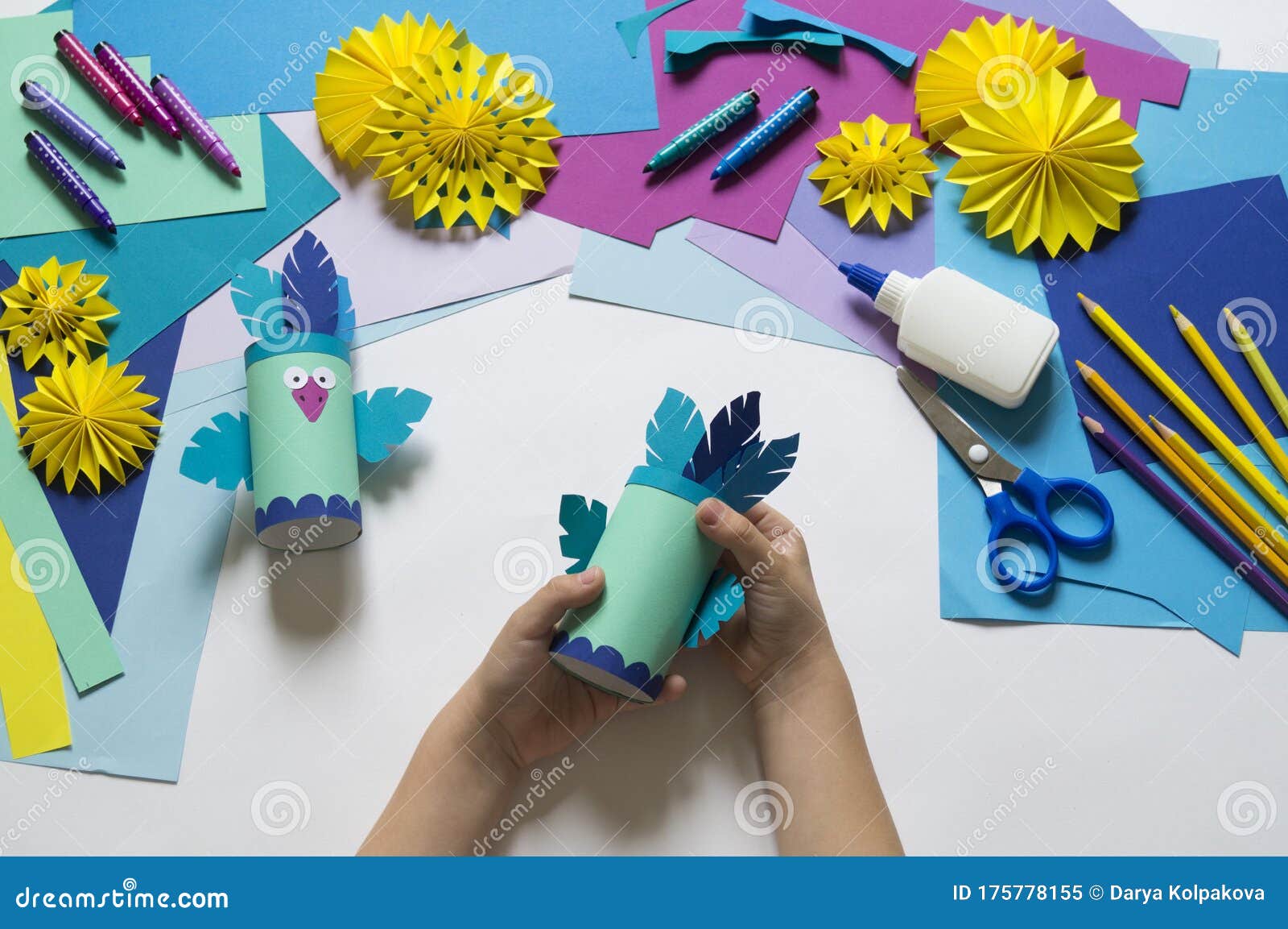 A Bird Made of Paper. Blue Bird Stock Image - Image of handwork, bird ...