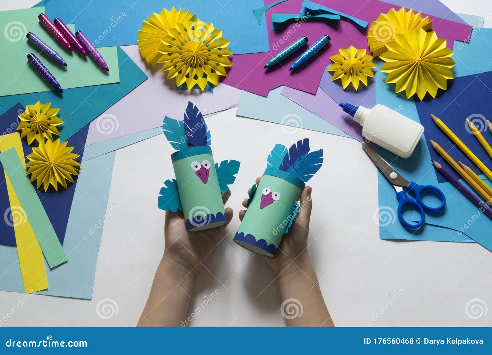 A Bird Made of Paper. Blue Bird Stock Photo - Image of bird, greeting ...