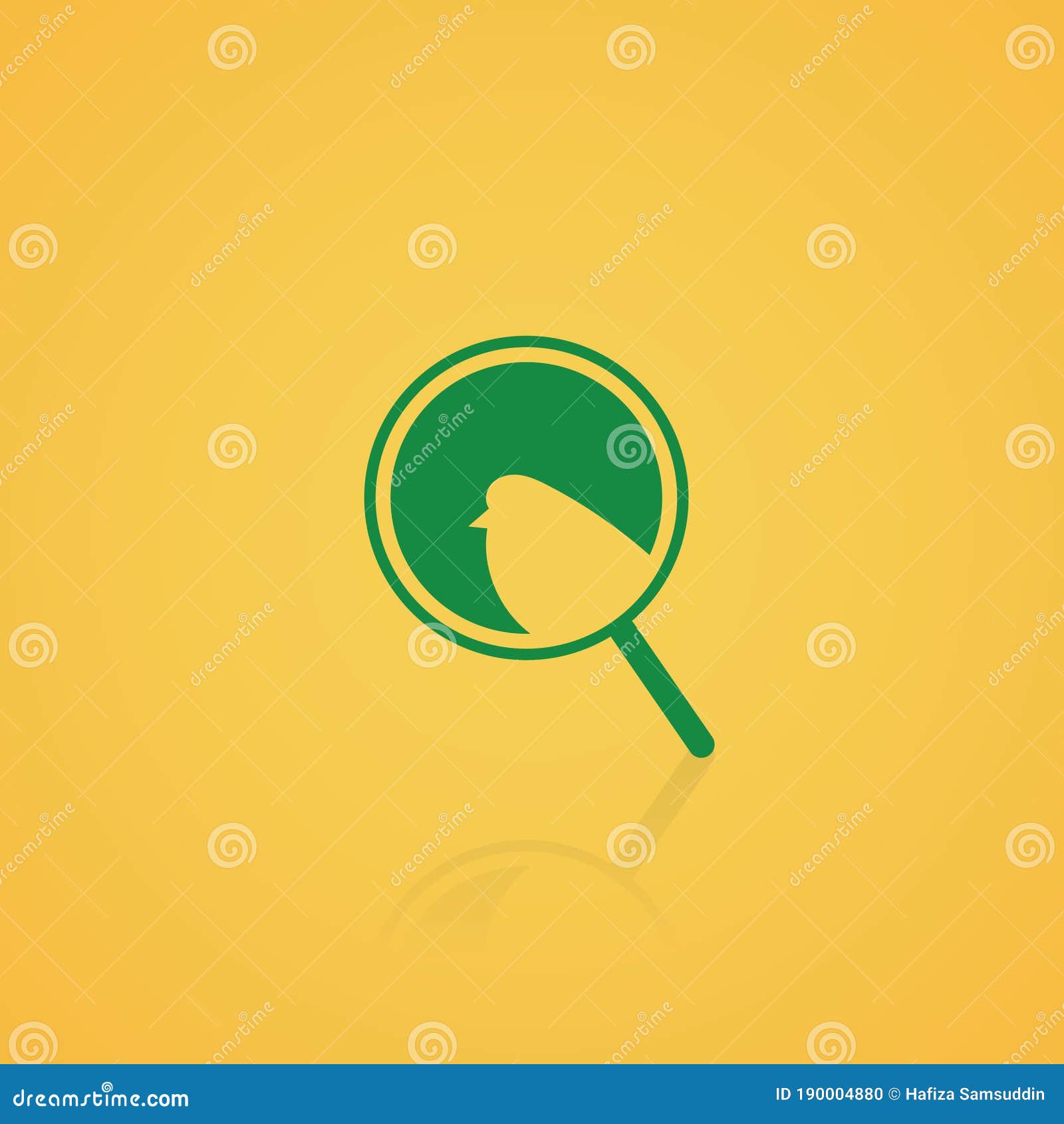 Bird in a Magnifying Glass Icon. Vector Illustration Decorative Design ...