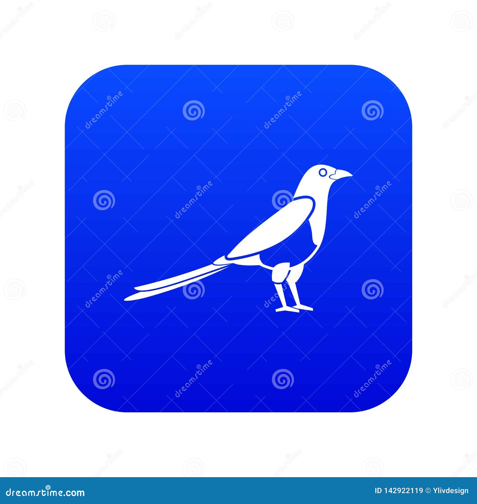 Bird Magpie Icon Digital Blue Stock Vector - Illustration of training ...