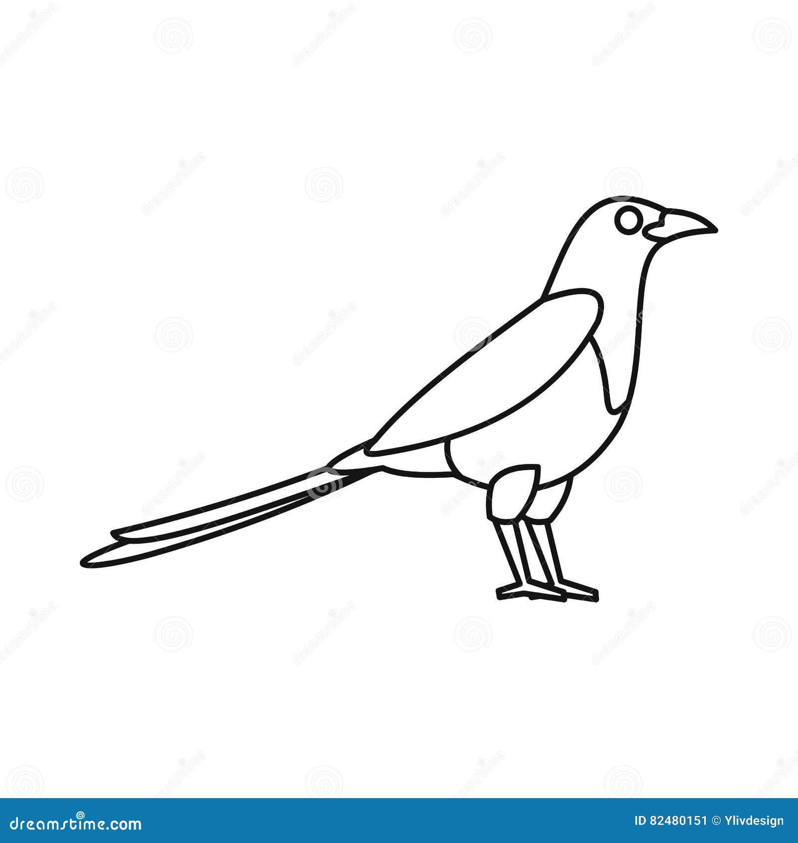 Magpie Icon, Flat Style Cartoon Vector | CartoonDealer.com #78644357