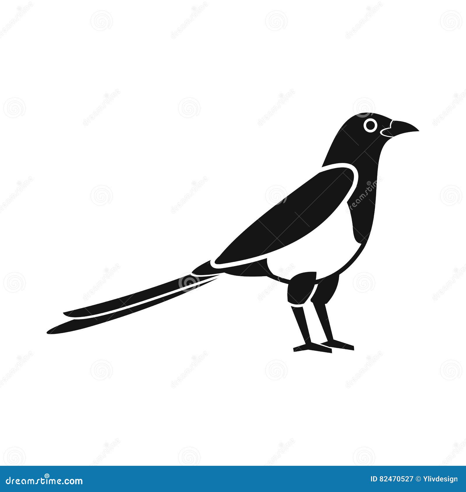 Magpie Icon, Flat Style Cartoon Vector | CartoonDealer.com #78644357