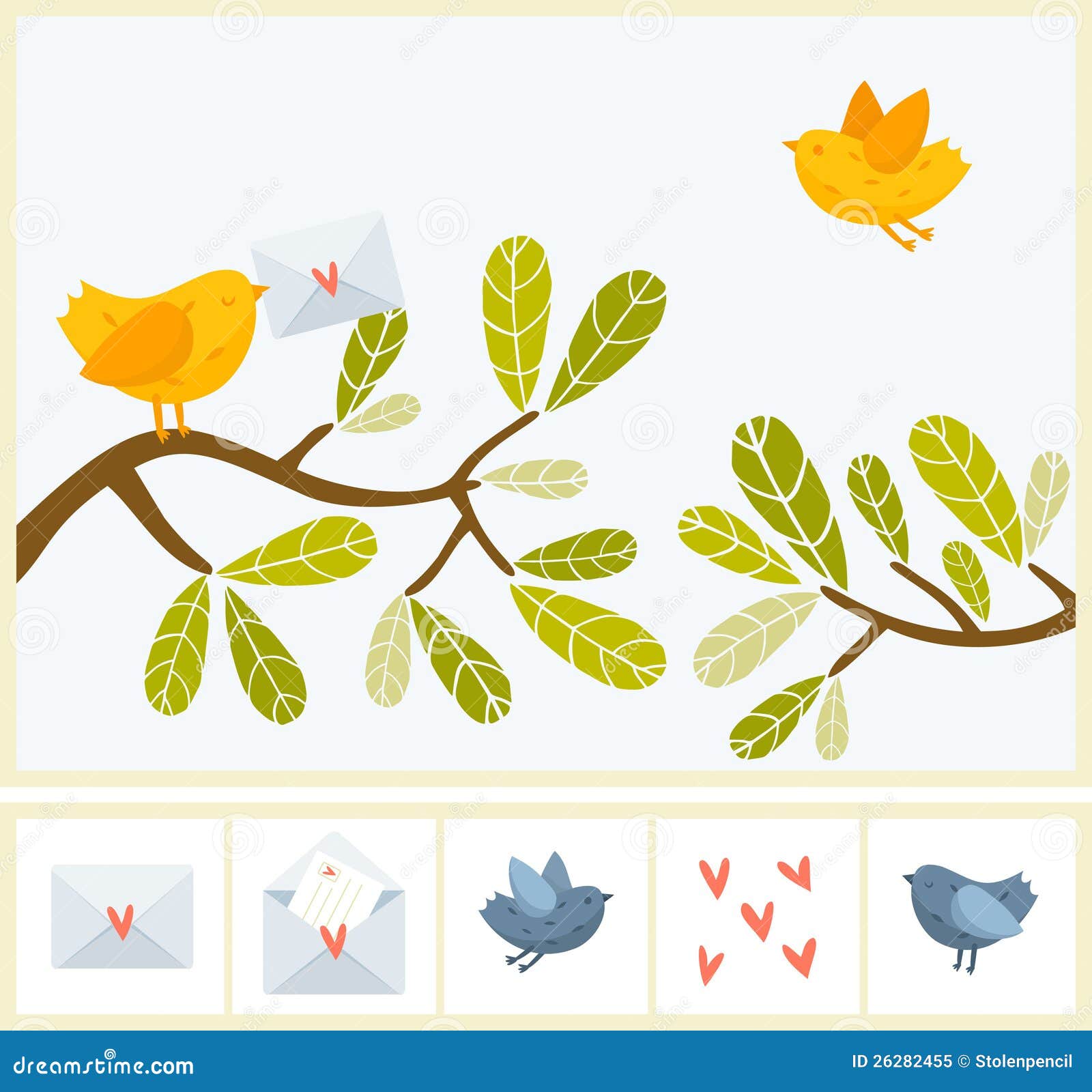 Bird mail stock vector. Illustration of letter, nature - 26282455