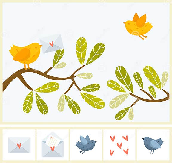 Bird mail stock vector. Illustration of letter, nature - 26282455