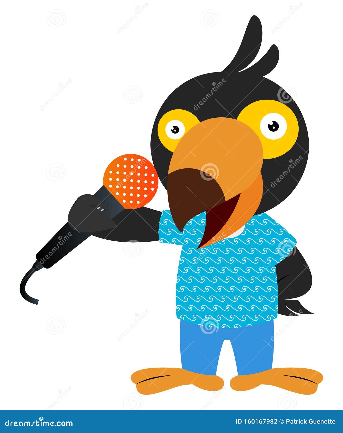 Bird with Microphone, Illustration, Vector Stock Vector - Illustration ...
