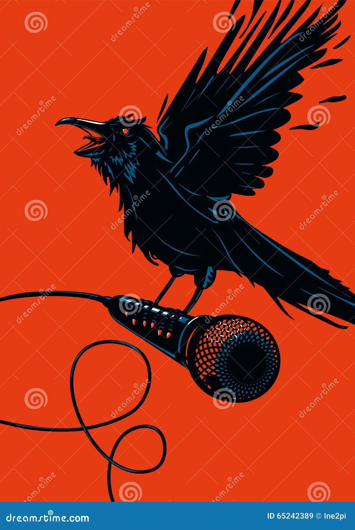 Bird with a microphone stock vector. Illustration of billboard - 65242389