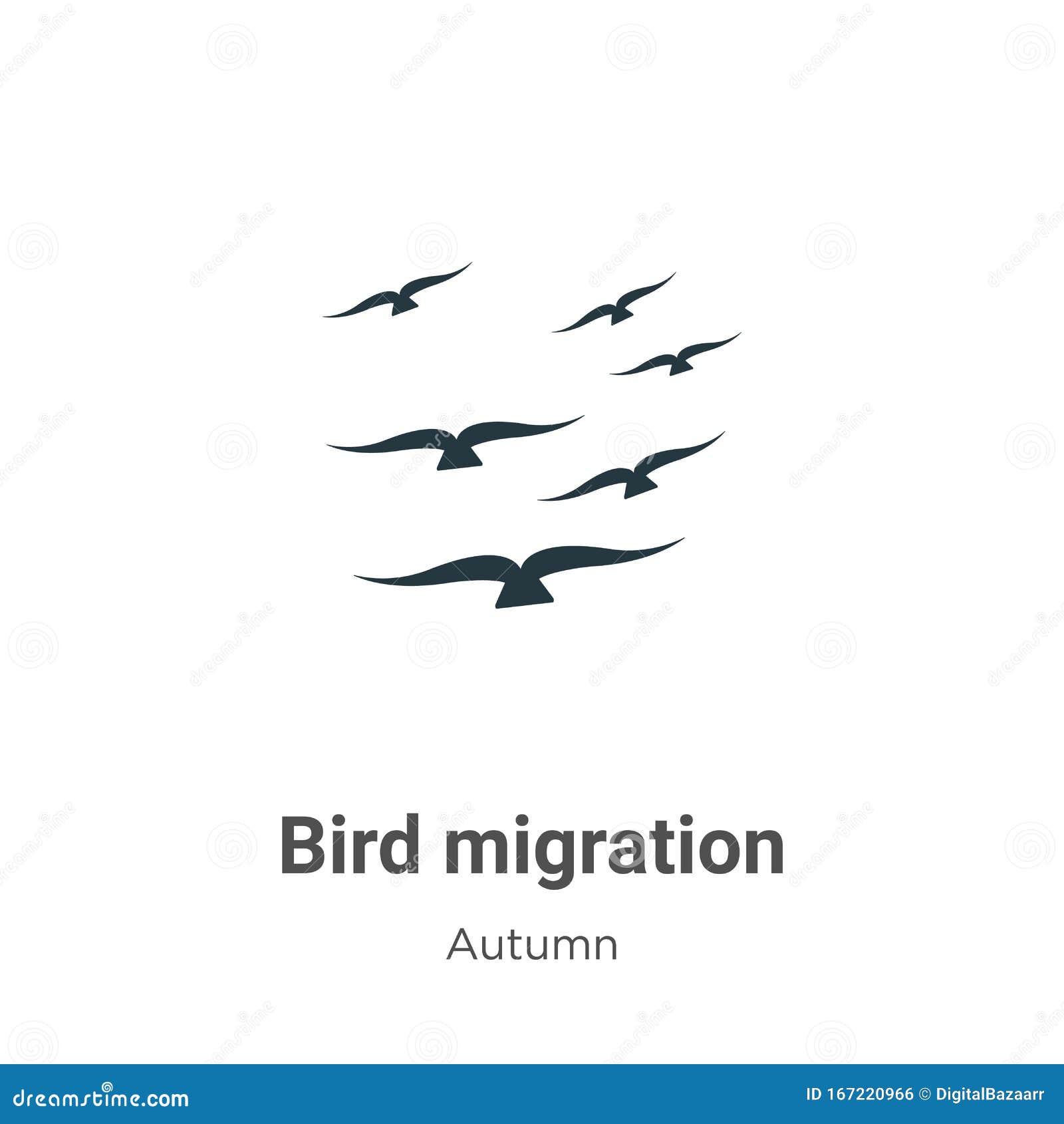 Bird Migration Outline Vector Icon. Thin Line Black Bird Migration Icon ...