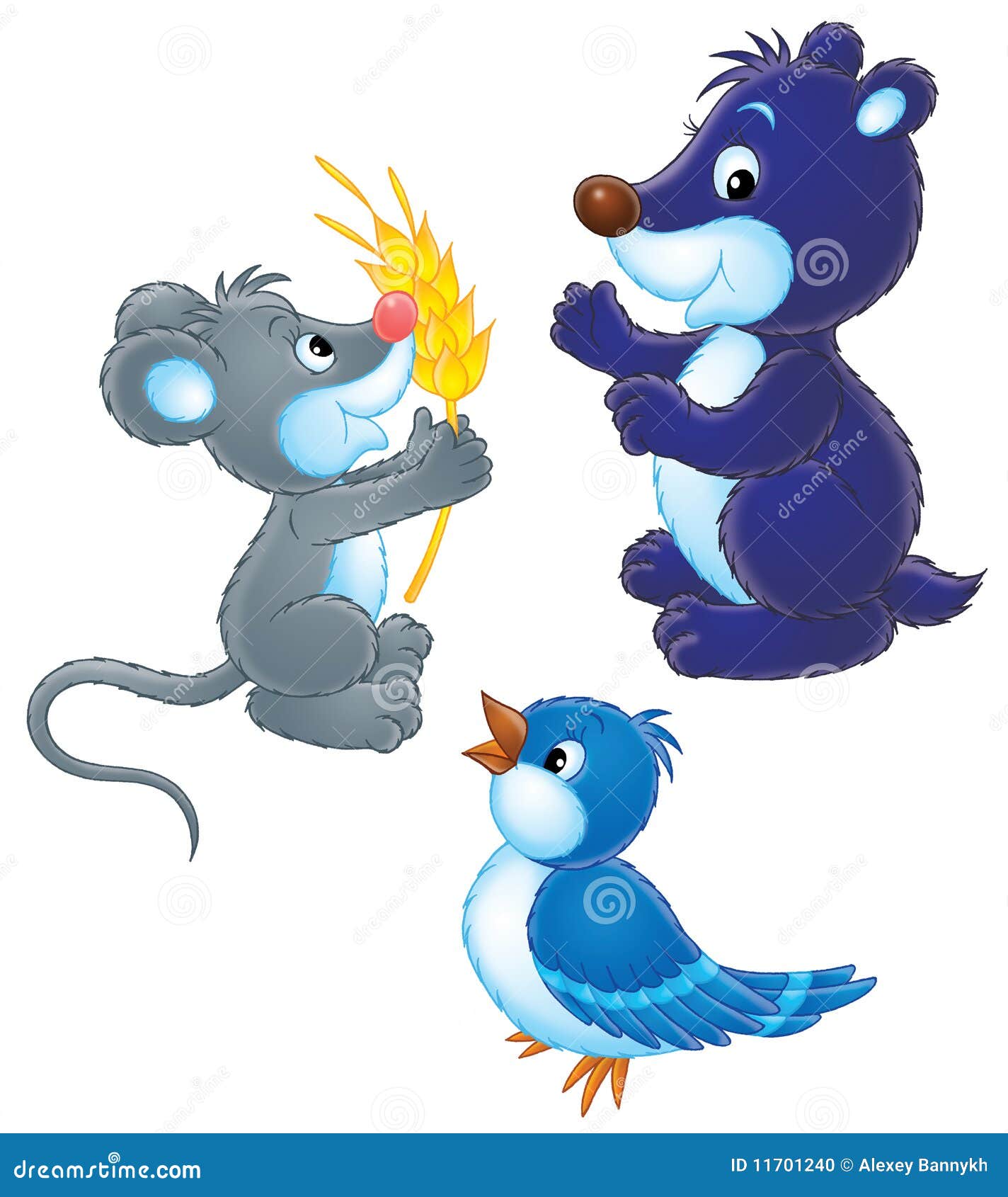 Bird, mole and mouse stock illustration. Illustration of book - 11701240
