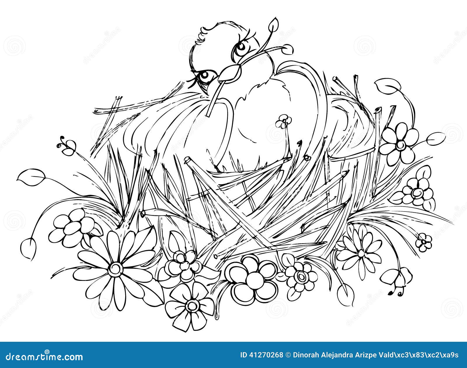 Empty Bird Nest Drawing