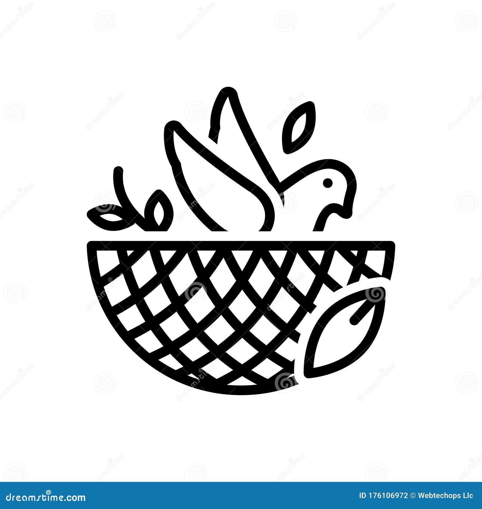 Black Line Icon for Bird in Nest, Bird and Nesting Stock Vector ...