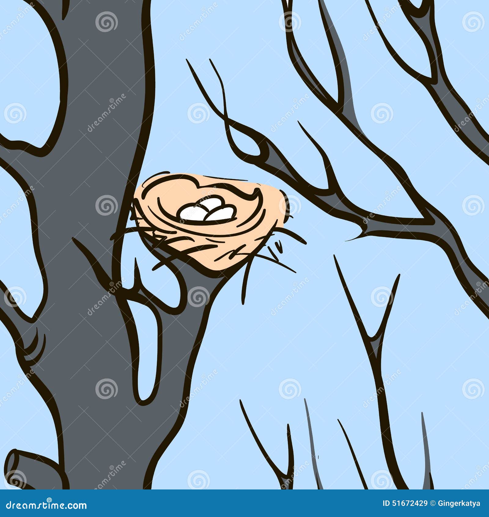 Bird nest stock vector. Illustration of cute, cartoon - 51672429