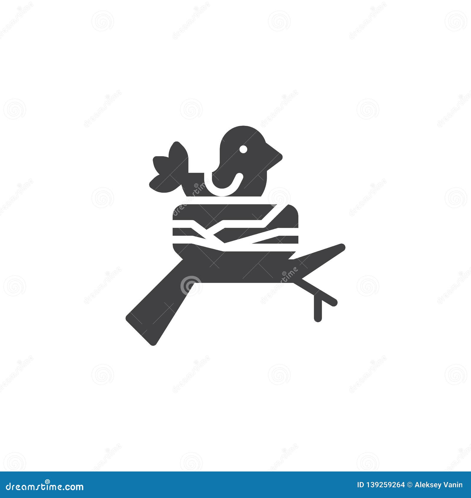 Bird nest vector icon stock vector. Illustration of wildlife - 139259264