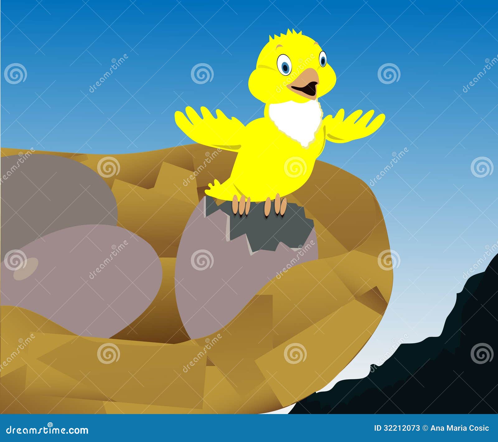 Bird in the nest stock vector. Illustration of graphic - 32212073
