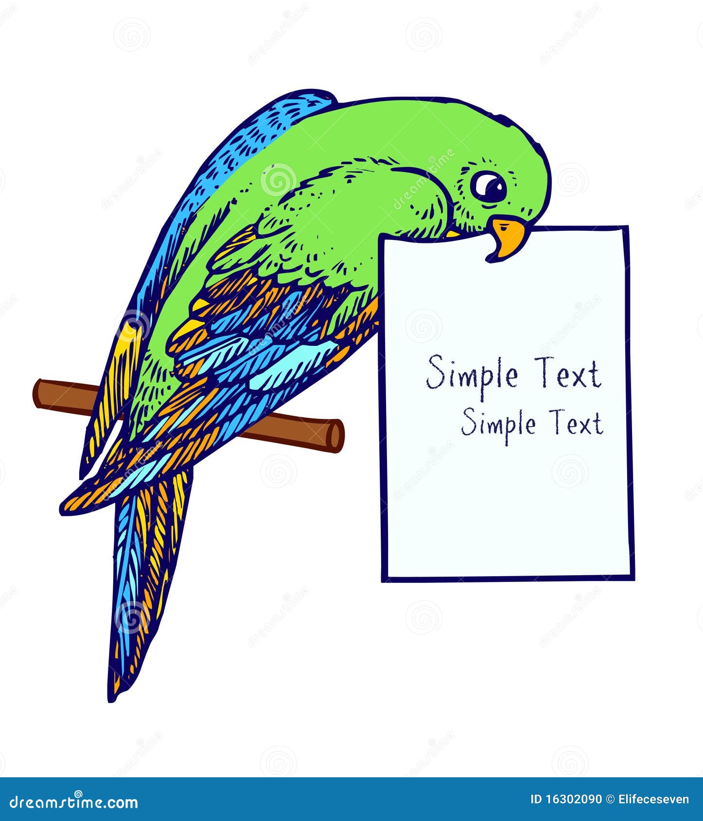 Bird with note stock vector. Illustration of season, message - 16302090