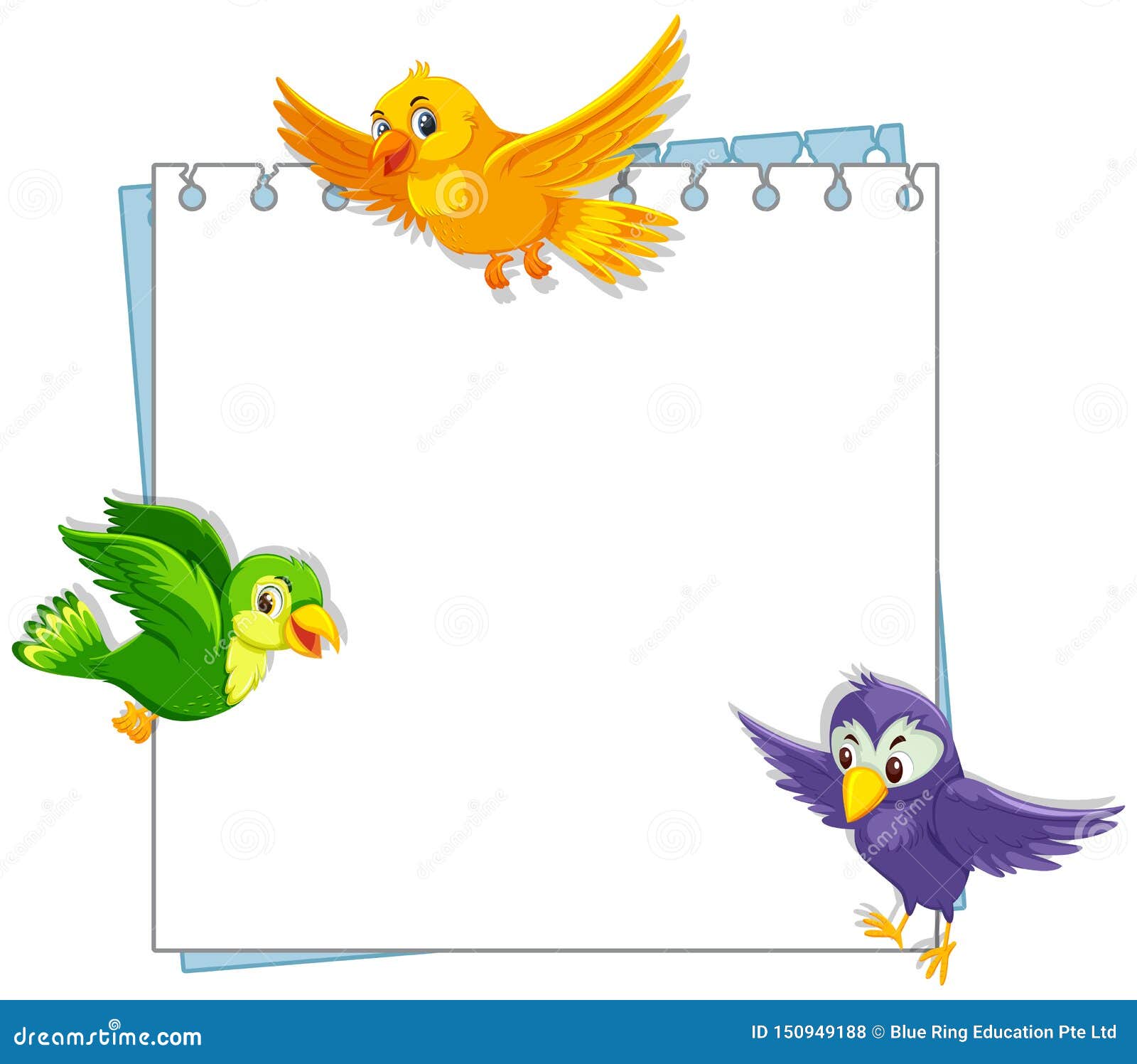 Bird on note template stock vector. Illustration of blank - 150949188