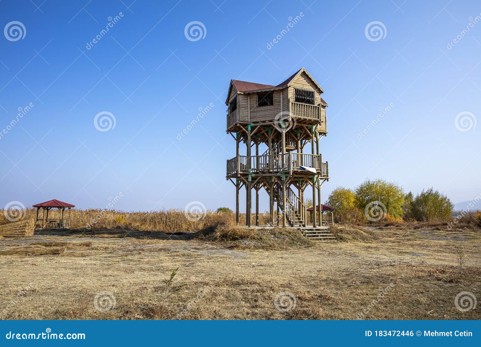 Bird Observation Tower at the Lake in Lake Eber, Afyon Province, Turkey ...