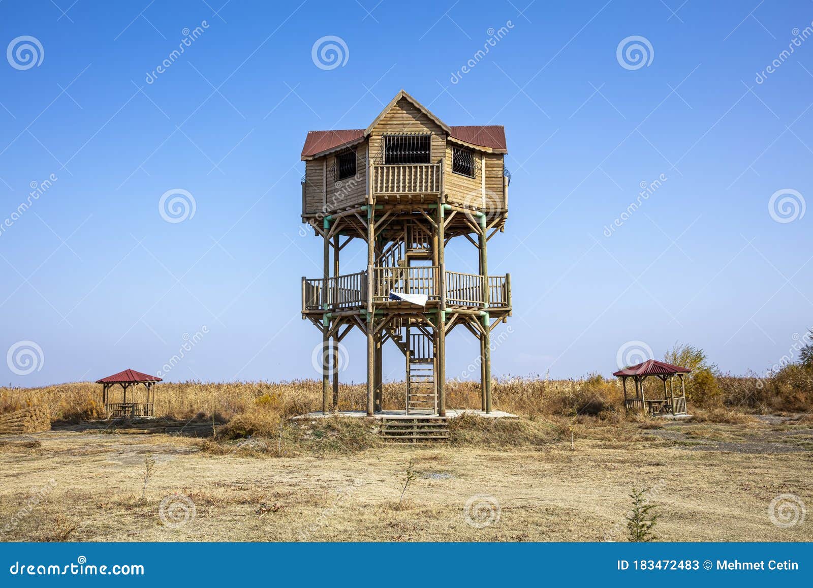 Bird Observation Tower at the Lake in Lake Eber, Afyon Province, Turkey ...