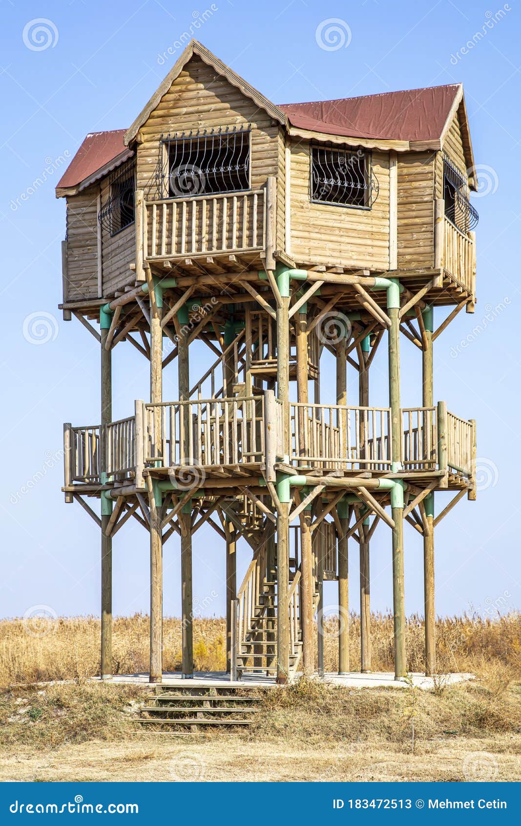 Bird Observation Tower at the Lake in Lake Eber, Afyon Province, Turkey ...