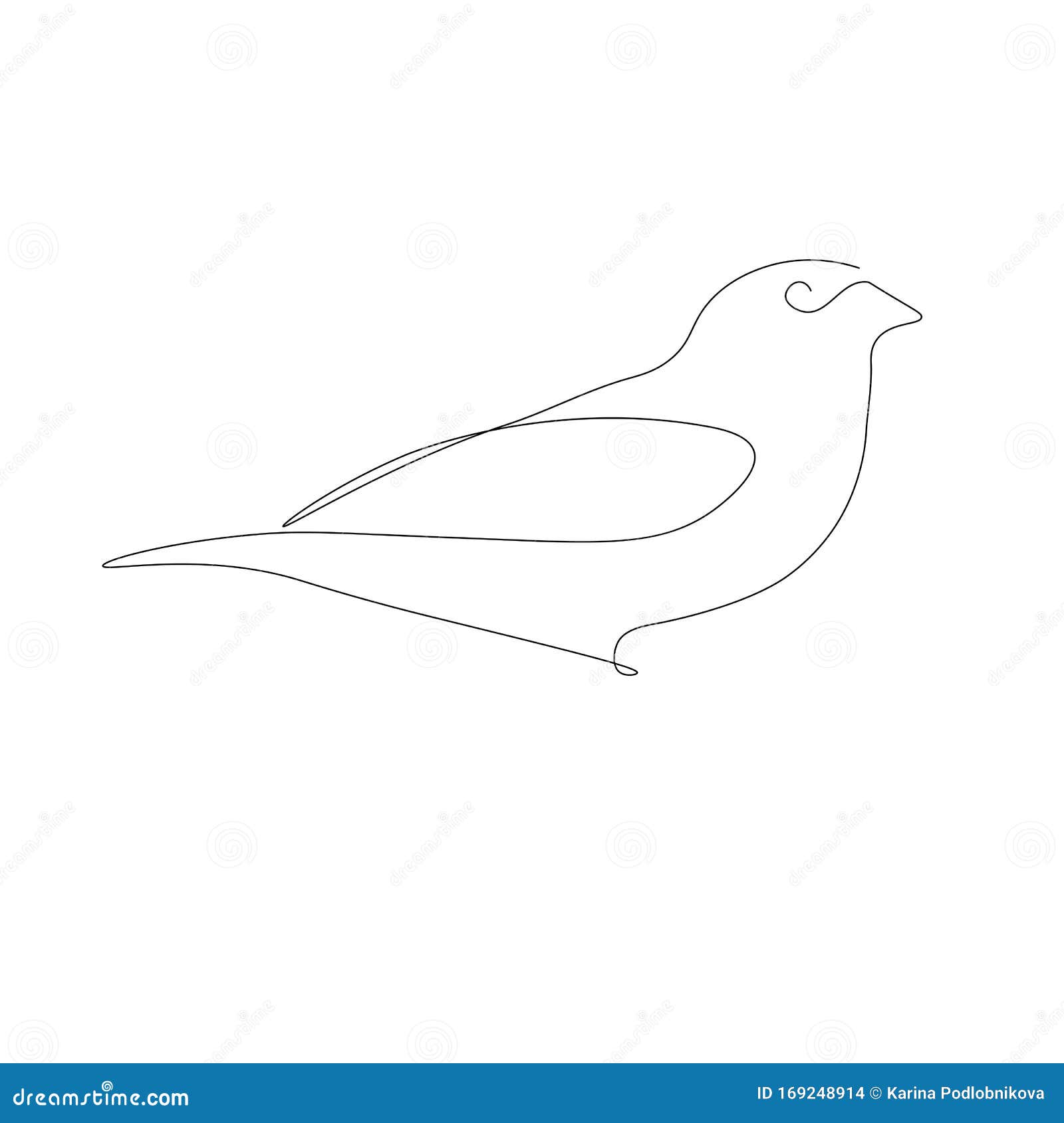 Bird One Line Drawing Vector Stock Vector - Illustration of wing ...