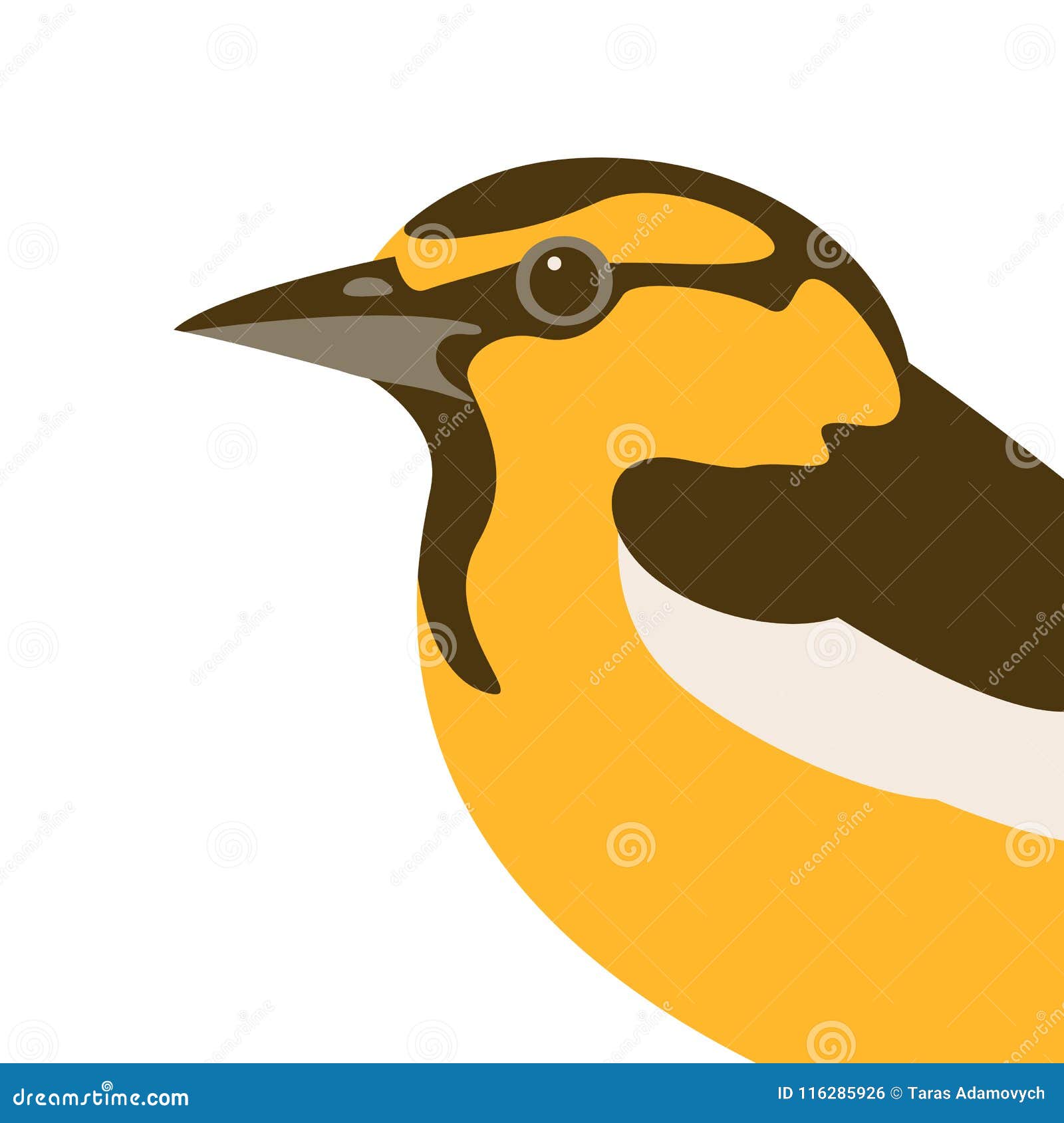 Bird Oriole Vector Illustration Flat Style Profile Stock Vector ...