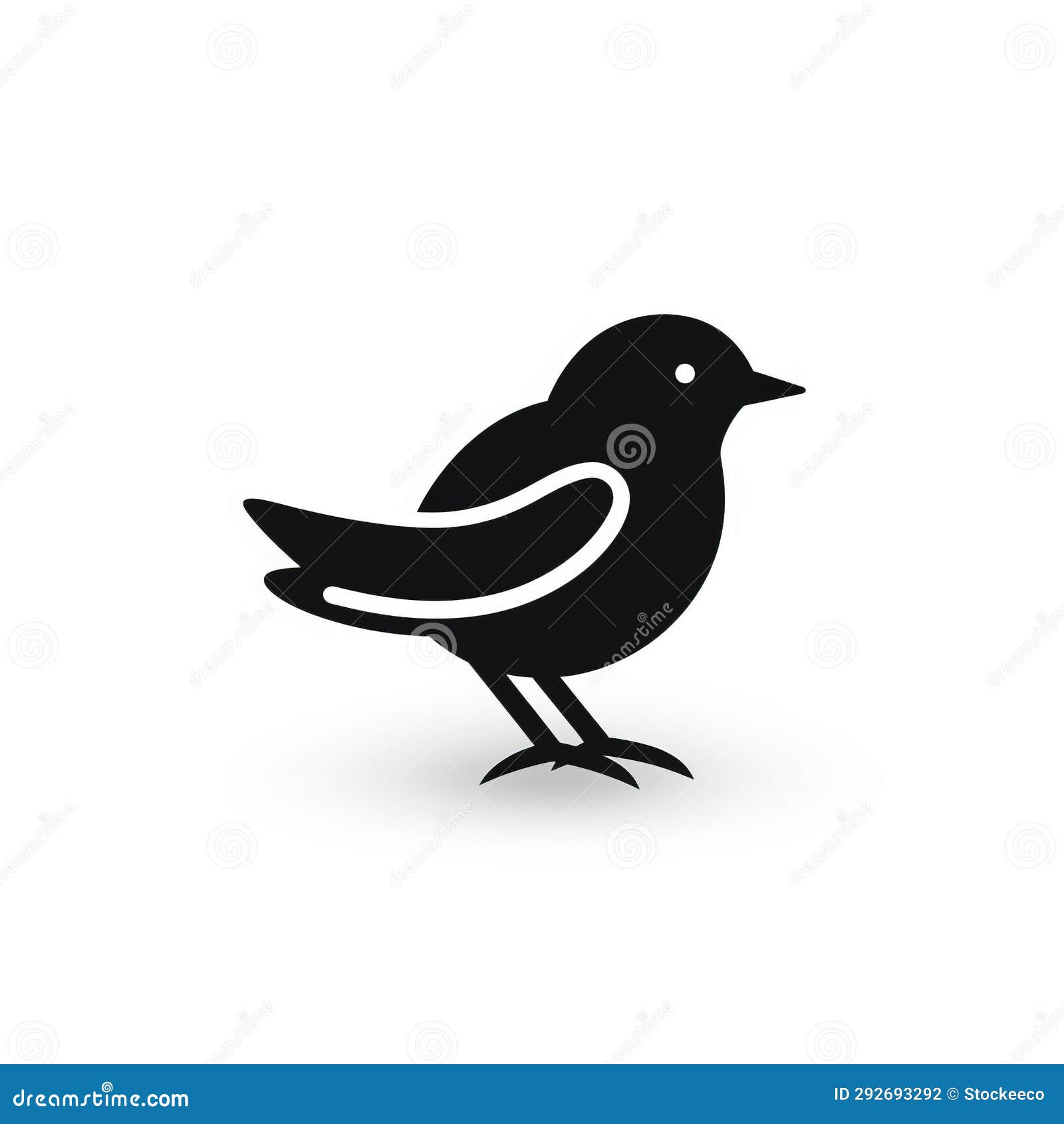 Simple Bird Icon: Flat Vector Illustration with Monochromatic Graphic ...