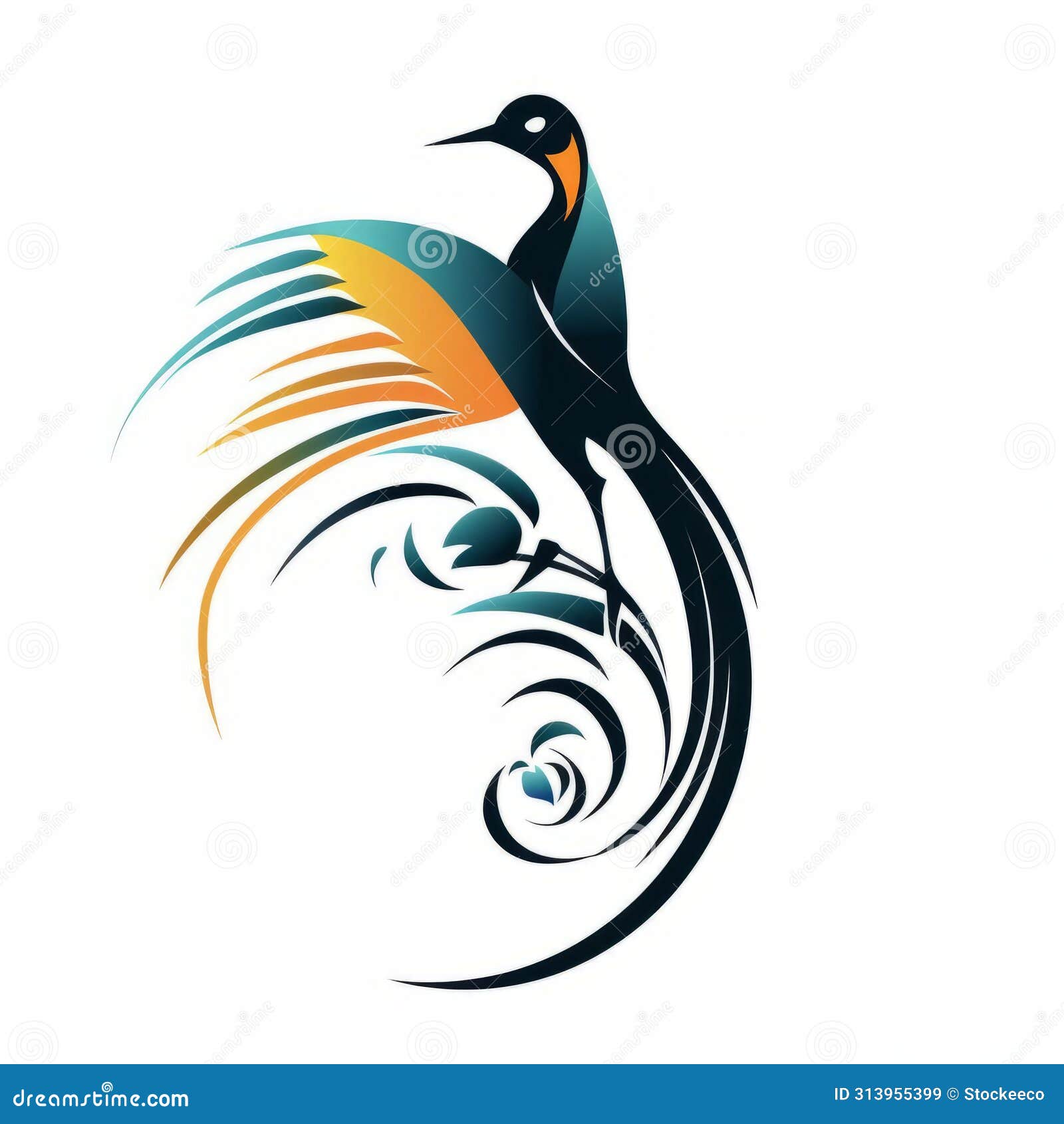 Bird of Paradise Silhouette Vector Flat Simple Identification Symbol ...