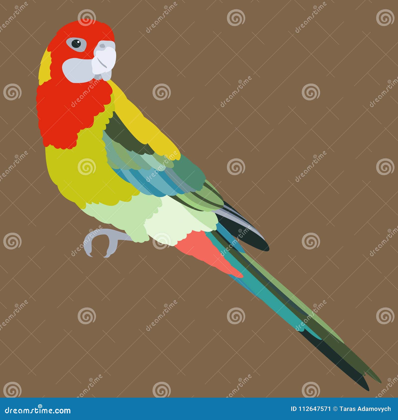 Bird Parrot Vector Illustration Flat Style Profile Stock Vector ...