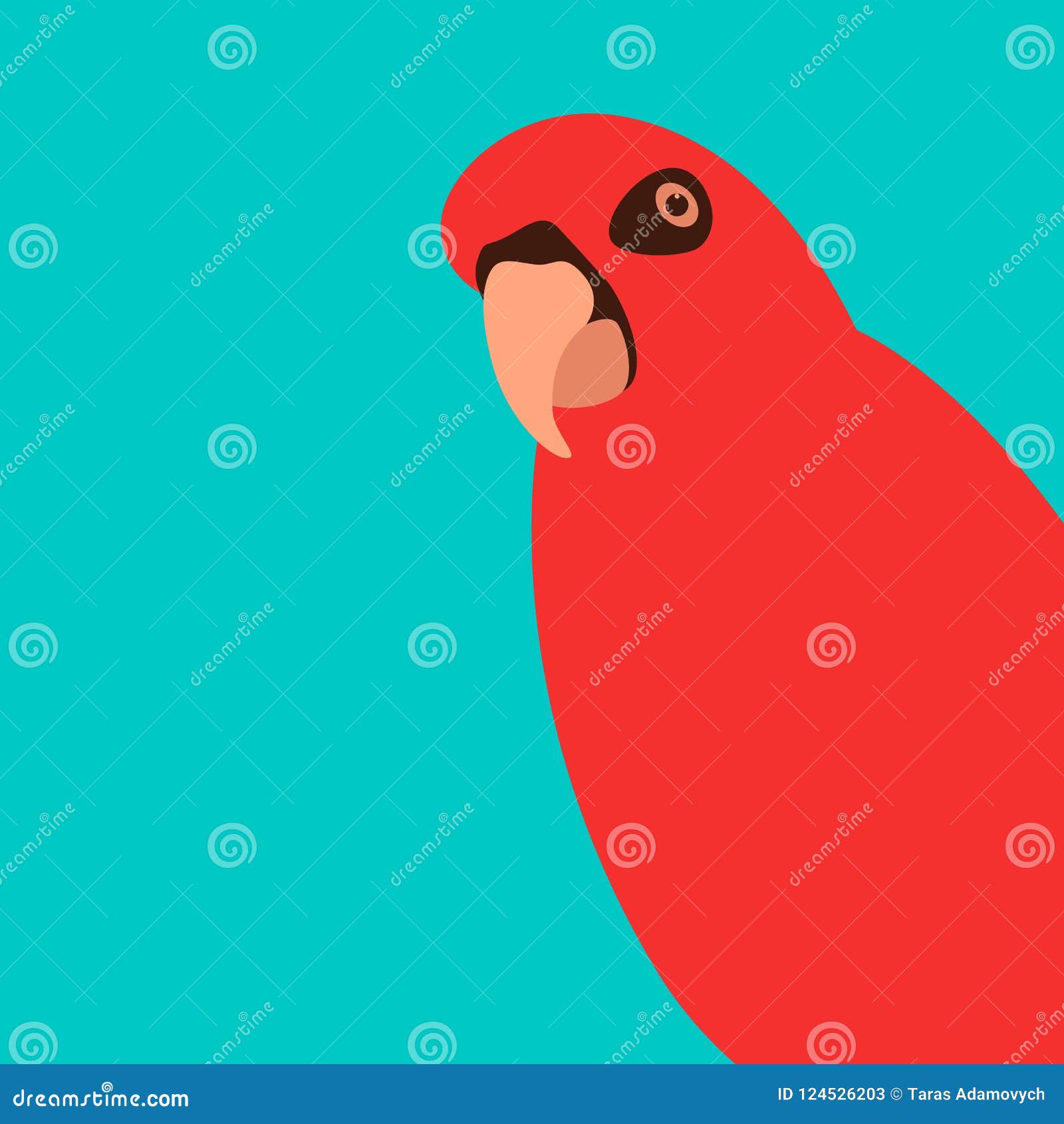 Bird Parrot Vector Illustration Flat Style Profile Stock Vector ...