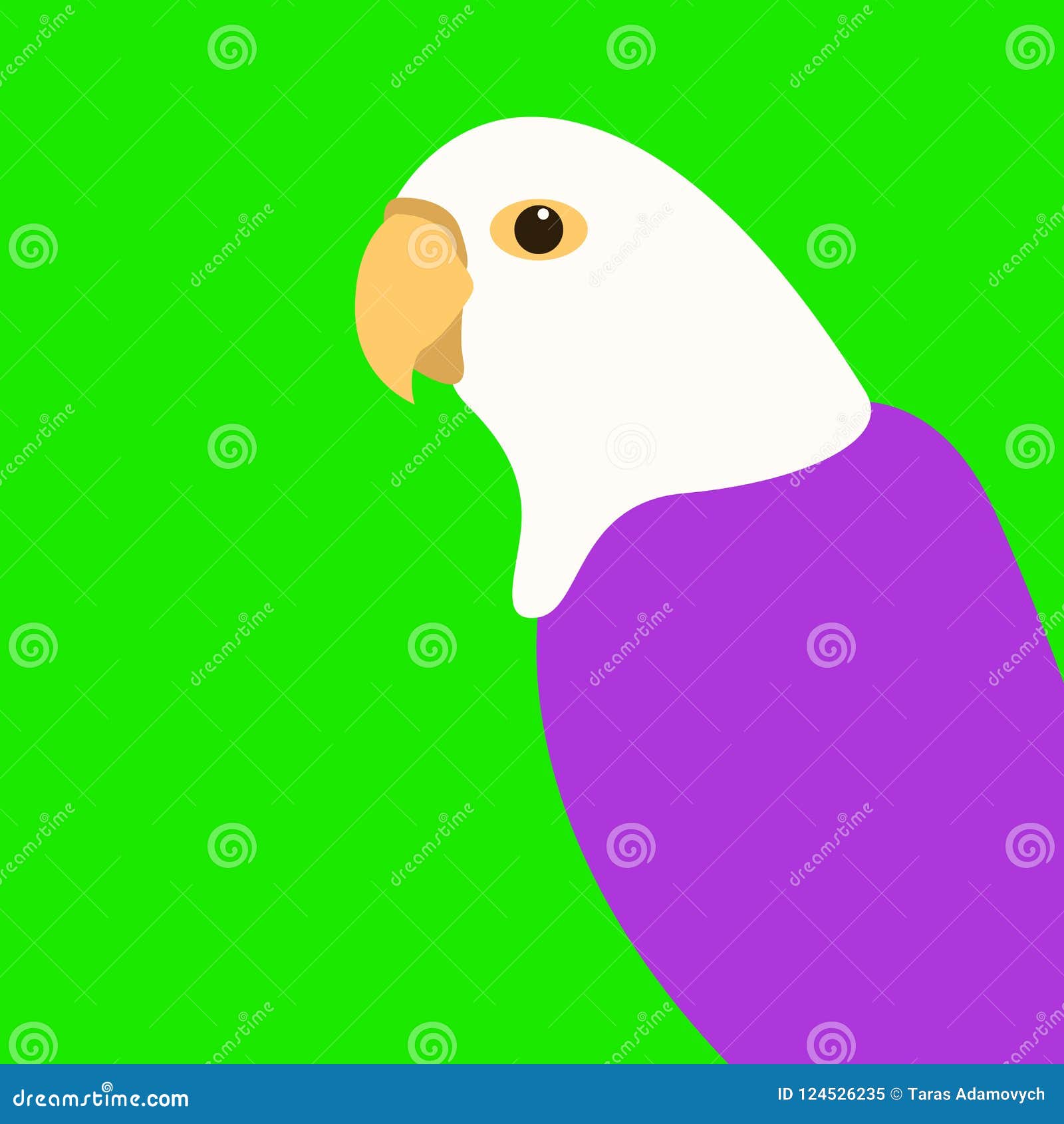 Bird Parrot Vector Illustration Flat Style Profile Stock Vector ...