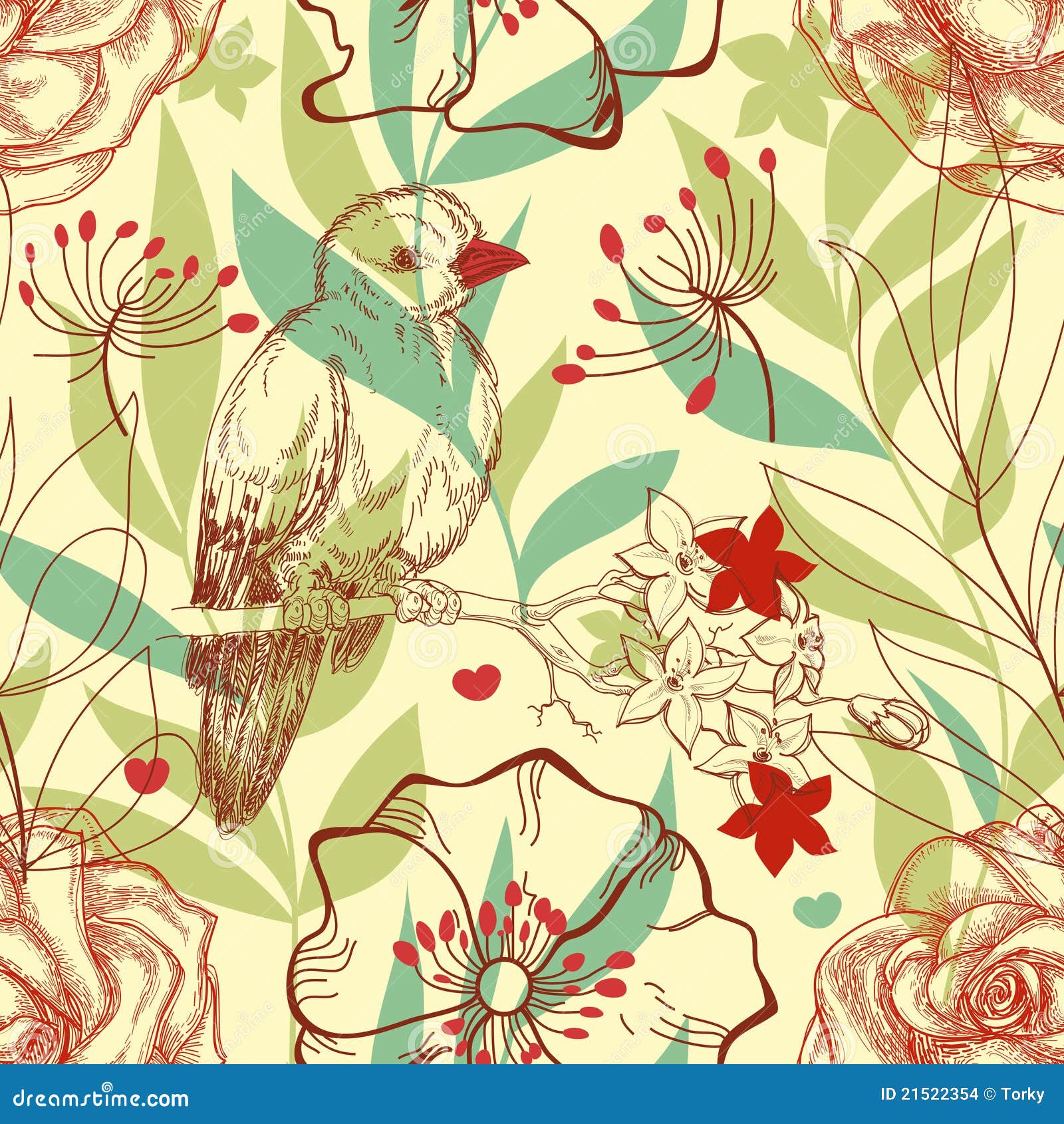 Bird pattern stock vector. Illustration of decorative - 21522354